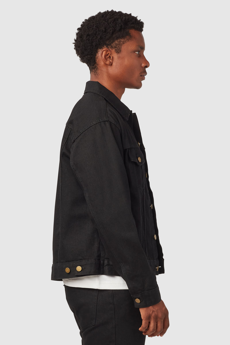 Relaxed Type III Trucker Jacket / Black Rinse | UNI/FORM - uniformla.com