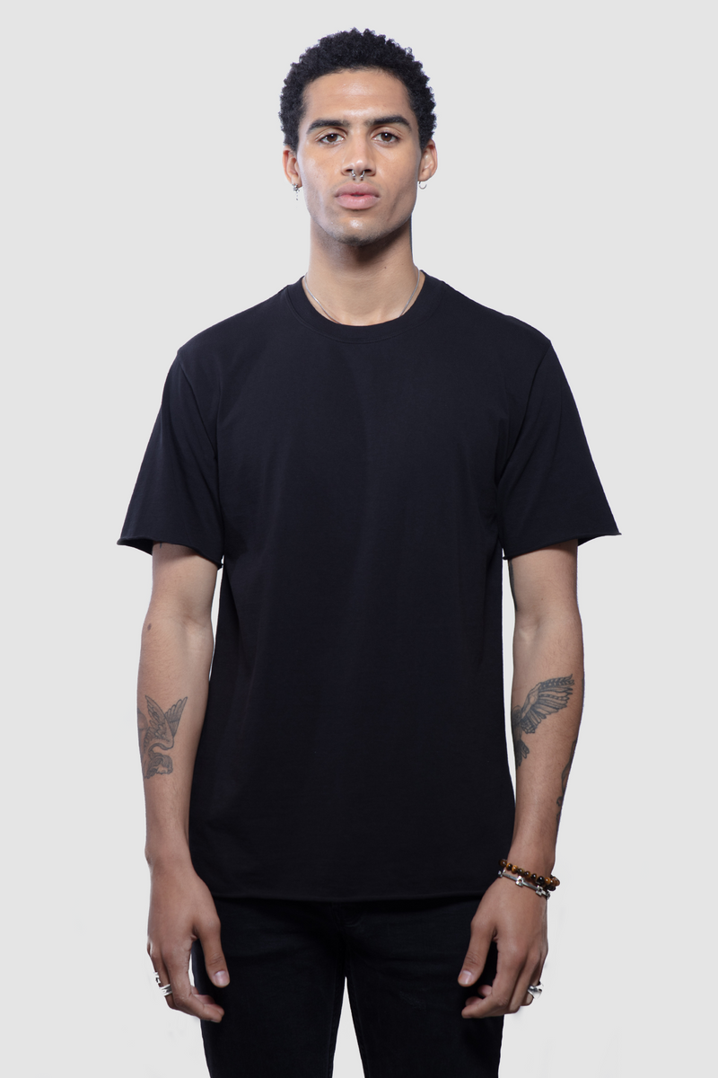 Vintage Raw Hem / Black | UNI/FORM - uniformla.com